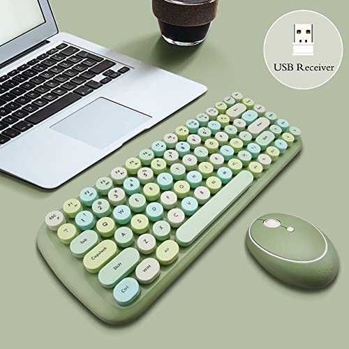 MOFII Mini Wireless Keyboard Mouse Set Round Keycap Multi-Colour Cute ...
