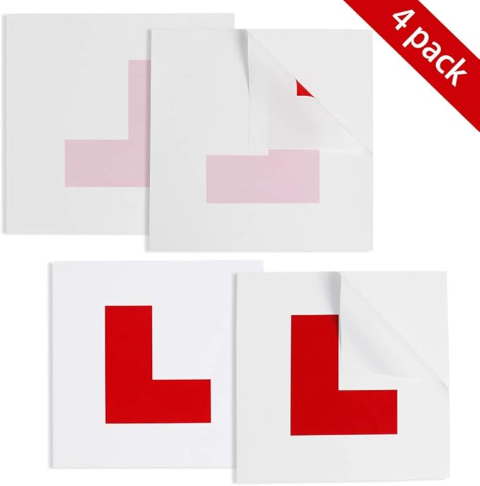 Onarway Learner Plate L Plate 4 Pack for driver learner, 2 PCS of Self ...