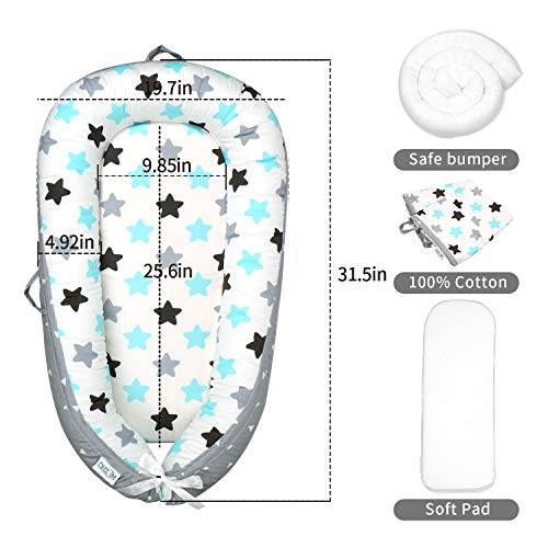 DHZJM Baby Lounger Ultra Soft 100% Cotton & Breathable Fiberfill ...