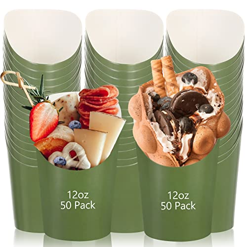 50 Pcs French Fry Cups Charcuterie Favor Cups 12oz Disposable Paper ...