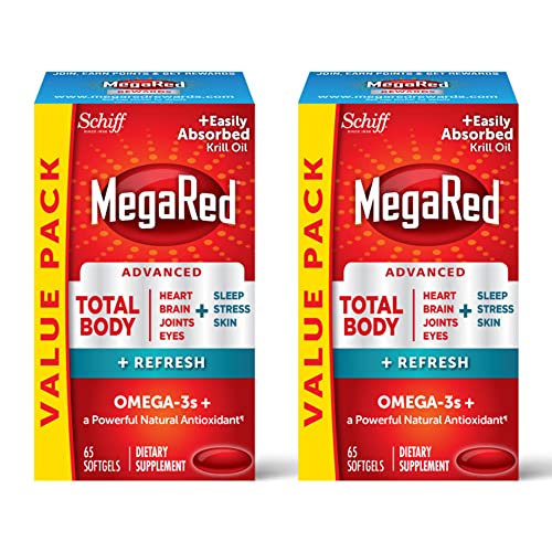 Megared Omega-3 Blend Supplement 500mg, Total Body + Refresh Softgels ...