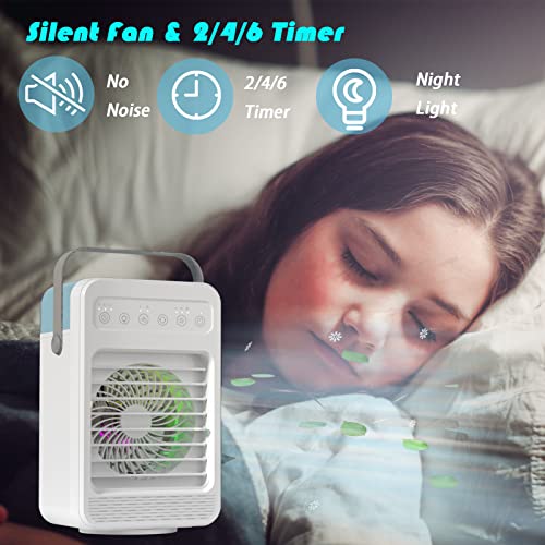 Portable Air Conditioner, 4 in 1 Evaporative Air Cooler with 600ml ...