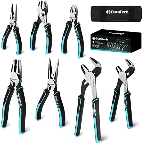 DURATECH 7-Piece Pliers Set with Rolling Pouch, Premium Cr-Ni ...