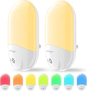 Amazon.com: Plug-in Night Light for Kids, Compact RGB Color Changeable ...