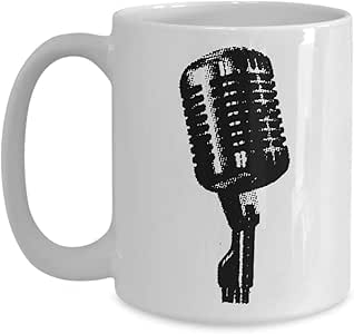 Amazon.com: Microphone Vintage Audio Mug Cup Kitchen Decor Gift Idea ...