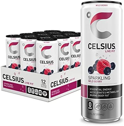 CELSIUS Sparkling Wild Berry Fitness Drink, Zero Sugar, 12oz. Slim Can ...