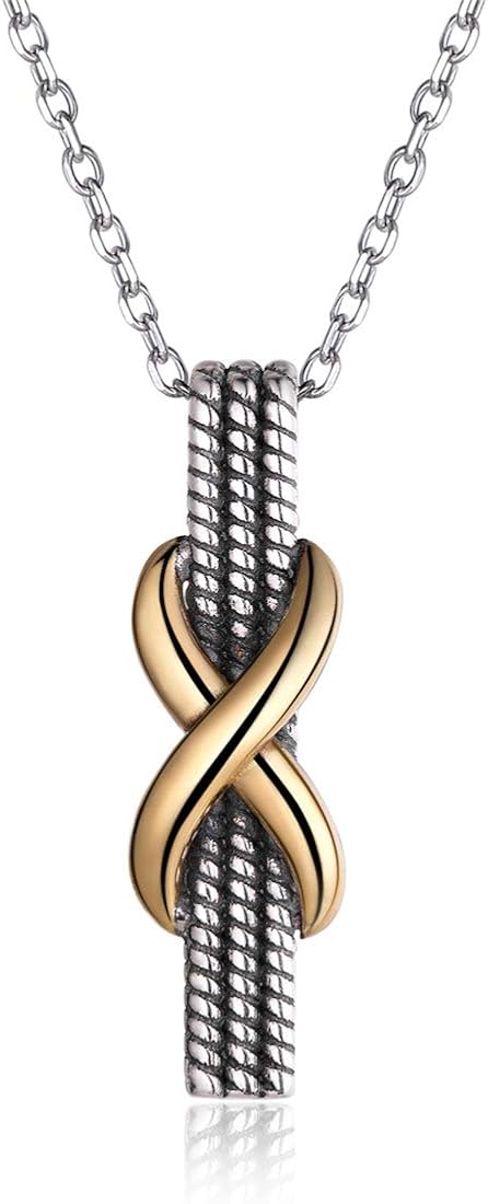 Infinity Necklace Gold&Silver Two Tone Vintage Pendant Necklace Jewelry ...