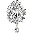 Amazon.com: Crystal Water-drop Pin Rhinestone Pendant Lapel Pin ...