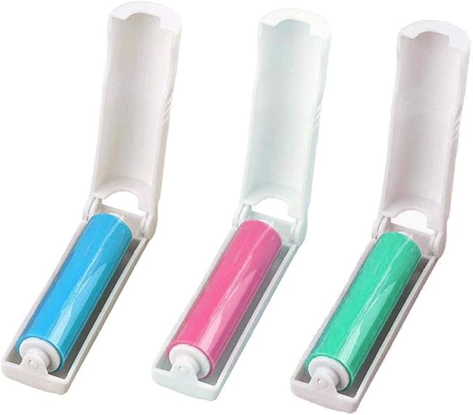 None Branded 3 Pack Sticky Lint Rolle with Sticky Portable Washable ...