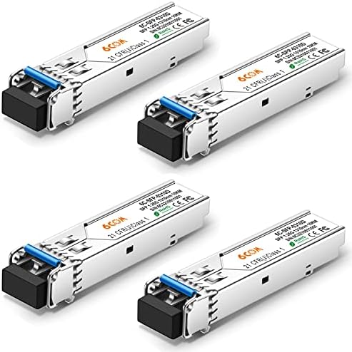 سعر 4Pack 1.25G SFP Transceiver, 1000Base-LX Module, 1310nm LC Single Mode Module, up to 10 km ...
