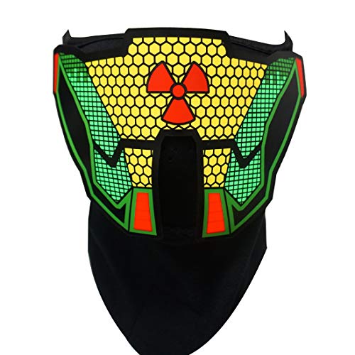 Rave Glow LED Music Mask,Light Up Mask,Sound Reactive Mask to The Music ...