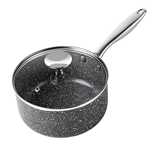 MICHELANGELO Sauce Pan with Lid, 3 Quart Saucepan with Lid Nonstick ...