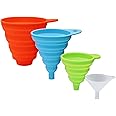 Amazon.com: KongNai Silicone Funnels Set, Collapsible Funnel for Kitchen Use, Mini Small Medium ...