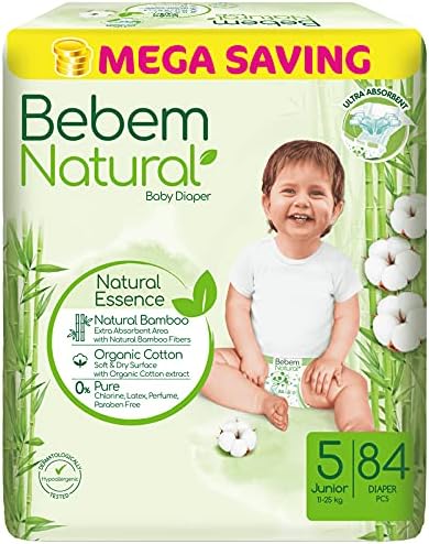 Bebem Natural Junior Baby Diapers, Size 5-84 Pieces price in Egypt ...
