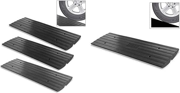 Amazon.com: Pyle Car Driveway Adjustable Curb Ramps - 3 Pack Heavy Duty ...