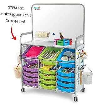 Amazon.com: hand2mind STEM Lab Makerspace Cart for Grade K-5, Storage ...