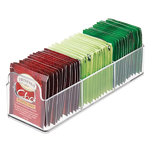mDesign Plastic Condiment Organizer and Tea Bag Holder - 9" Long ...