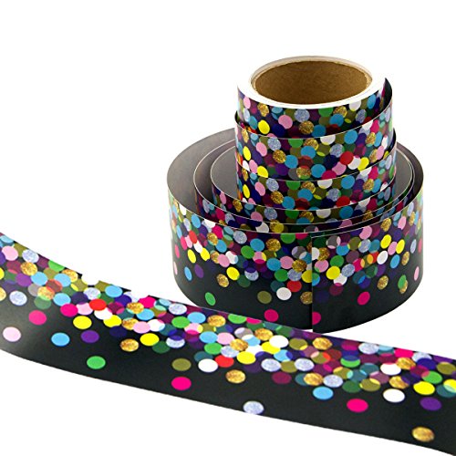 Confetti Straight Bulletin Board Borders for Classroom 36ft - Import It All