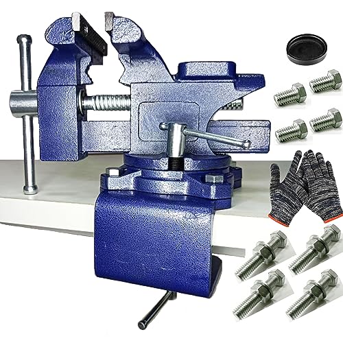 MYTEC 2-In-1 Bench Vise Heavy Duty for Workbench, Upgraded Multi-Purpose Table Vice, Universal ...