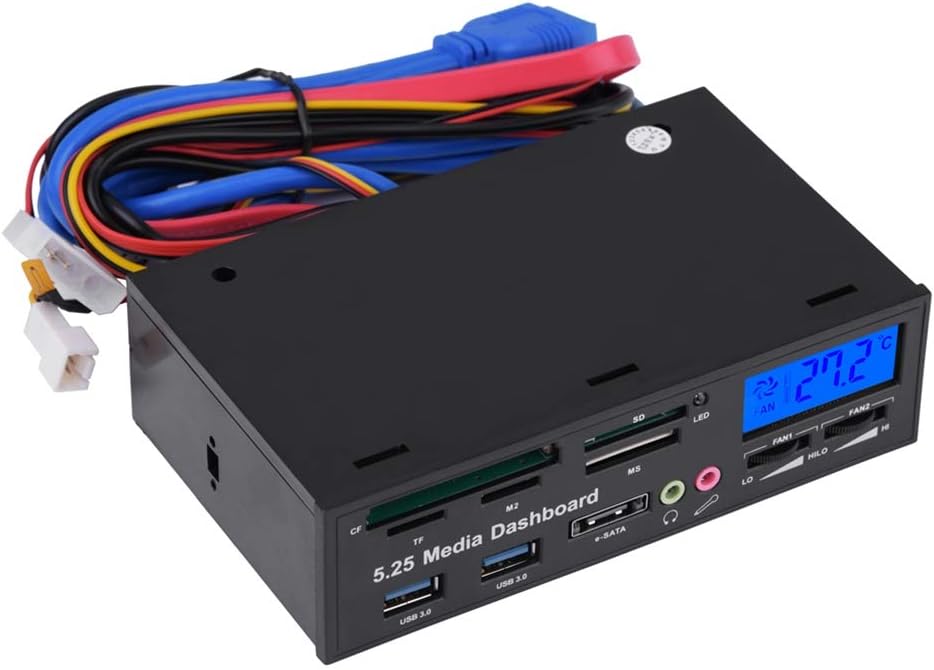 Bewinner PC Front Panel Internal Card Reader, 5.25inches 2 USB 3.0 Hub ...