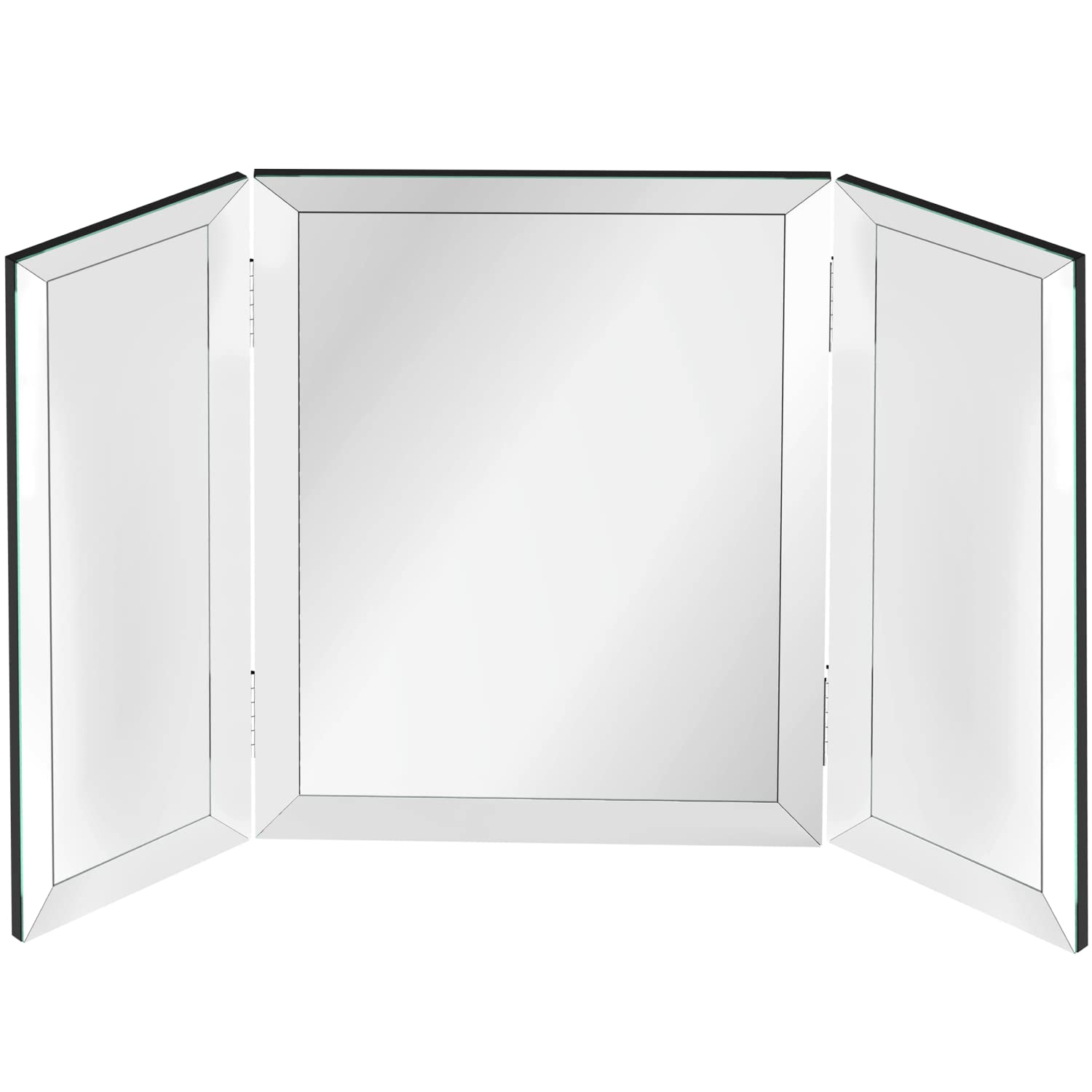 Hamilton Hills 40x40 inch Silver Trifold Mirror - Full Length Framed ...