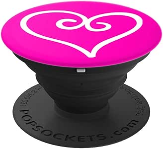 Amazon.com: HOT PINK Heart Doodle Pop Socket Valentine Day Love Gift