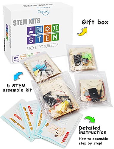 4 Set STEM Kit, Assembly Science Experiment Projects, 3D Wooden Puzzles ...