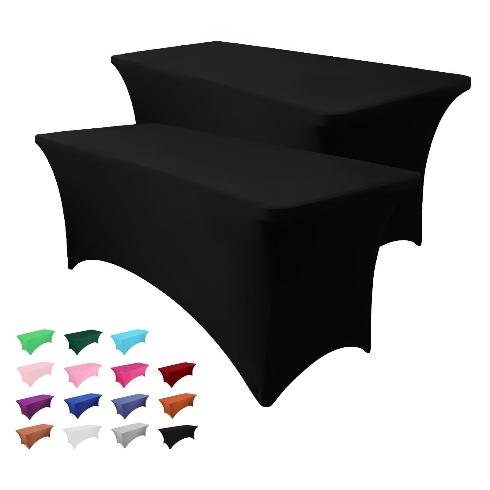 Heochy 2 Pack 6FT Table Cloth for Rectangle Table - Black Tablecloths ...