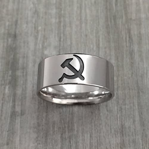 Amazon.com: Silver Hammer and Sickle ring, Communist Symbol Ring ...