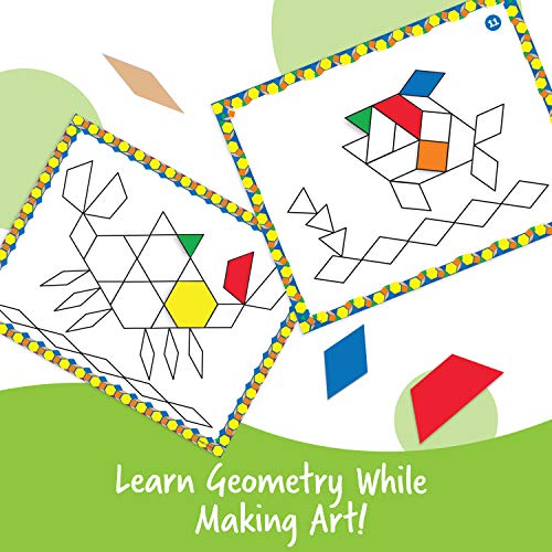 Learning Resources Pattern Block Design Cards, Color Recognition, STEM ...