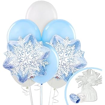 Amazon.com: Frozen Winter Snowflakes Party Balloon Decoration Set: Toys ...