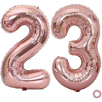 Amazon.com: Juland Rose Gold Number Balloons Large Foil Mylar Balloons ...