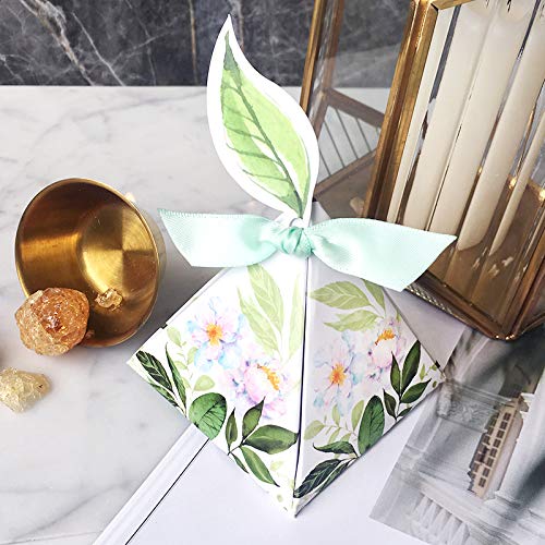 Flower Leaves Candy Boxes Leaf Tags Ribbon Wedding Favors Birthday Gift ...