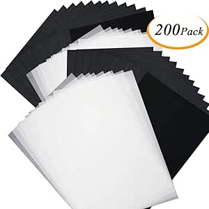 Amazon.com : 200Pcs Carbon Graphite Paper and Tracing Paper - Transfer ...