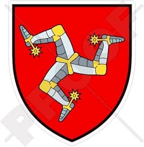 Amazon.com: ISLE of MAN Lesser Coat of Arms Badge Crest MANX UK 92mm (3 ...