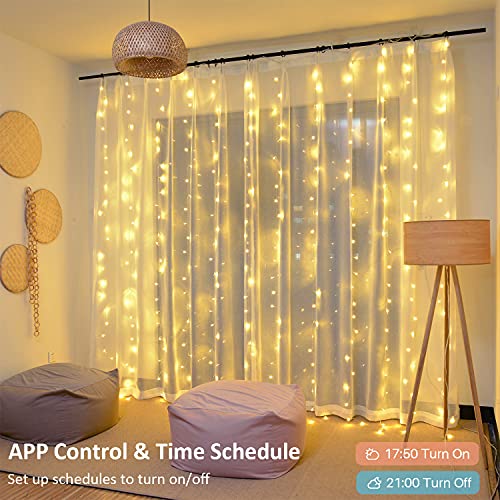 Smart Led Curtain Lights, 9.8ft x 9.8ft WiFi RGB Color Changing Window ...