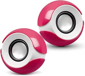 Amazon.com: Pink Desktop Speakers, Pink Speakers for Laptop, PC ...