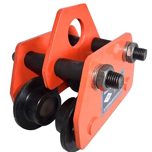 2200LBS Dual Wheels i Beam Crane 1Ton Capacity Plain Trolley Push Hoist ...