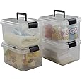 Amazon.com - Nicesh 4.5 L Plastic Storage Box, Clear Latch Box, 4-Pack