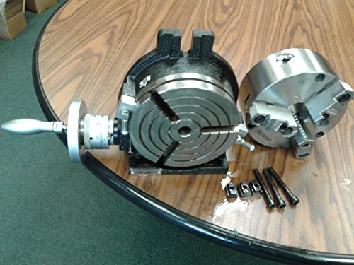 6" Horizontal & Vertical Rotary Table w. 6" 3-jaw Chuck Front Mount,# ...