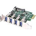 Amazon.com: ChenYang 4 Port PCI-E 1X to 4 USB 3.0 HUB PCI Express Expansion Card Adapter with 80 ...