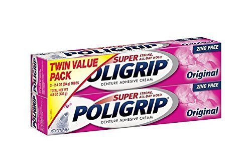 Super PoliGrip Denture Adhesive Cream, Original, 2 pk, 2.4 oz by Super ...