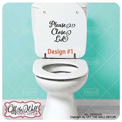 Amazon.com: Bathroom Toilet"Please Close Lid" Toilet decal sticker sign ...