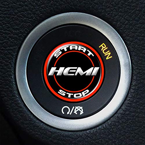 Buy Moto Badge HEMI Ignition Push Start Button Overlay Decal for Dodge ...