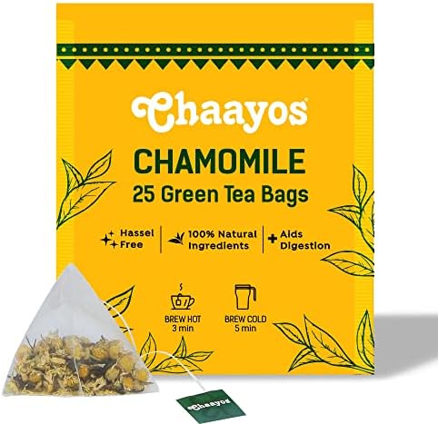 Chaayos Chamomile Tea - 25 Chamomile Green Tea Bags | Chamomile and ...