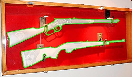 2 Rifle Musket Gun Shotgun Display Case Cabinet Rack Airsoft Replica ...