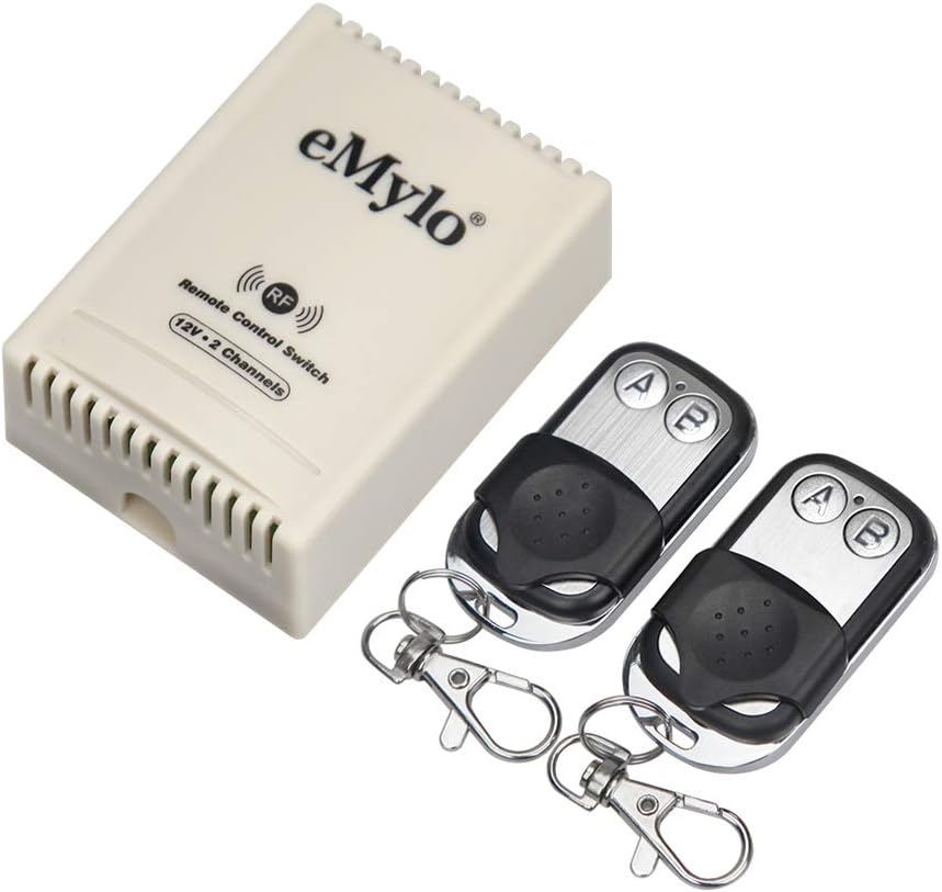 eMylo DC 12V Wireless Remote Control Switch 2 Channels RF Relay Light ...
