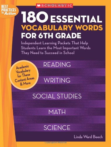 Amazon.com: 180 Essential Vocabulary Words for 6th Grade: Independent ...