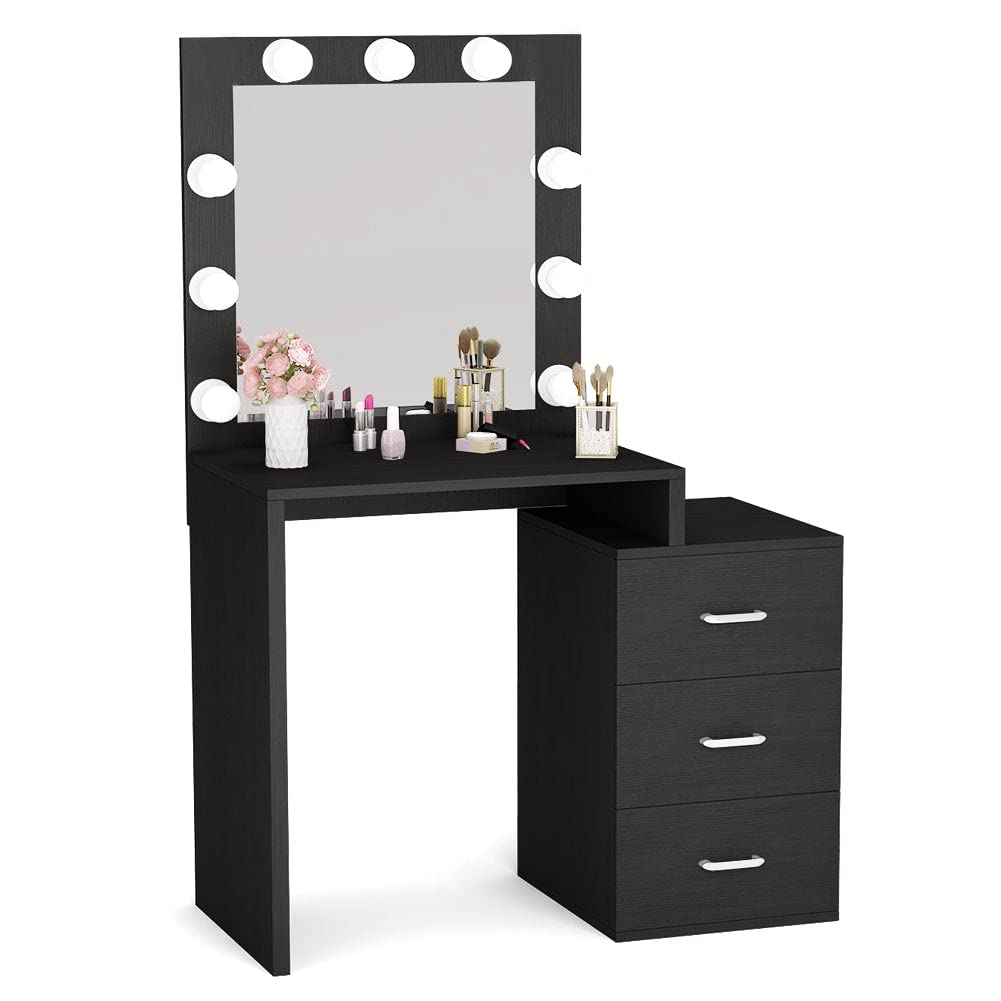 Mua Tribesigns Vintage Vanity Table with Lighted Mirror, Vintage Makeup ...