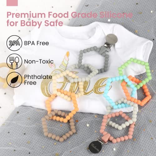 Kalovin Teether Rings, Silicone Sensory Teething Ring, Baby Teether ...